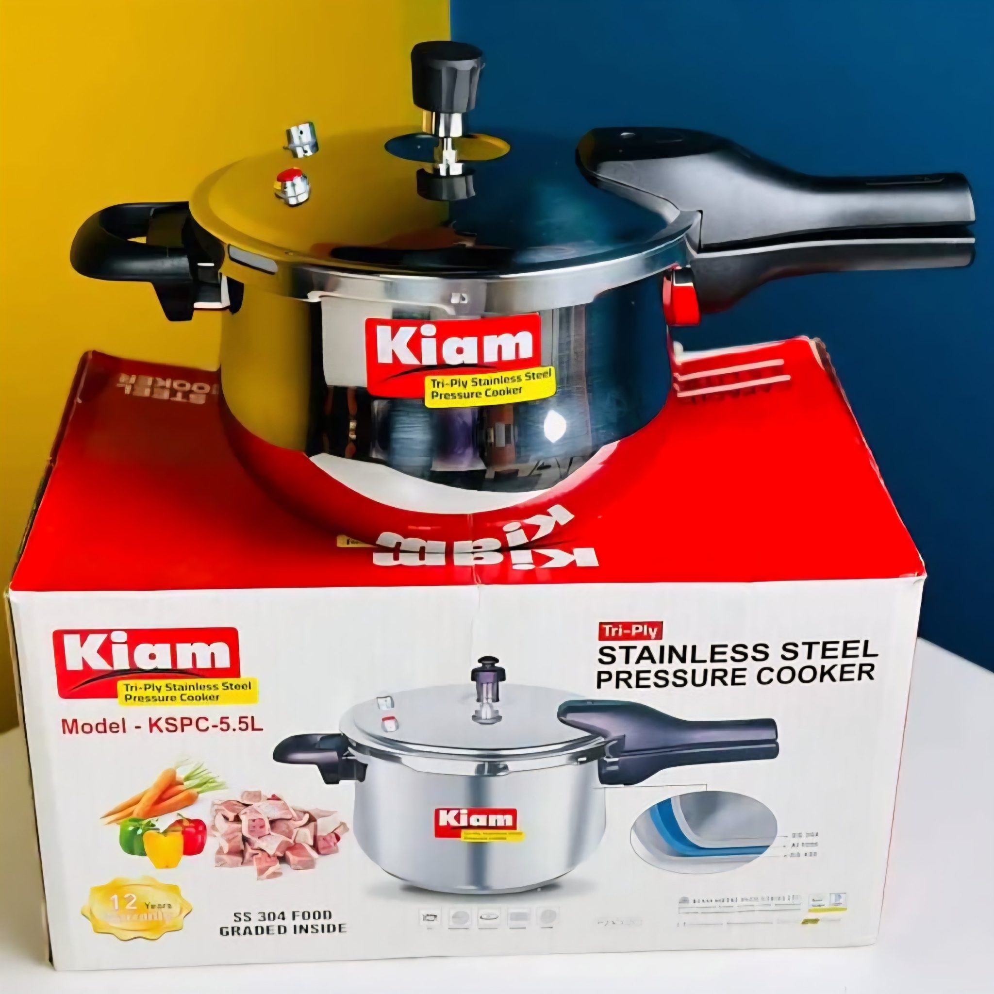 Kiam Tri-Ply Stainless Steel Pressure Cooker Full Size Range - ShoGhor ...